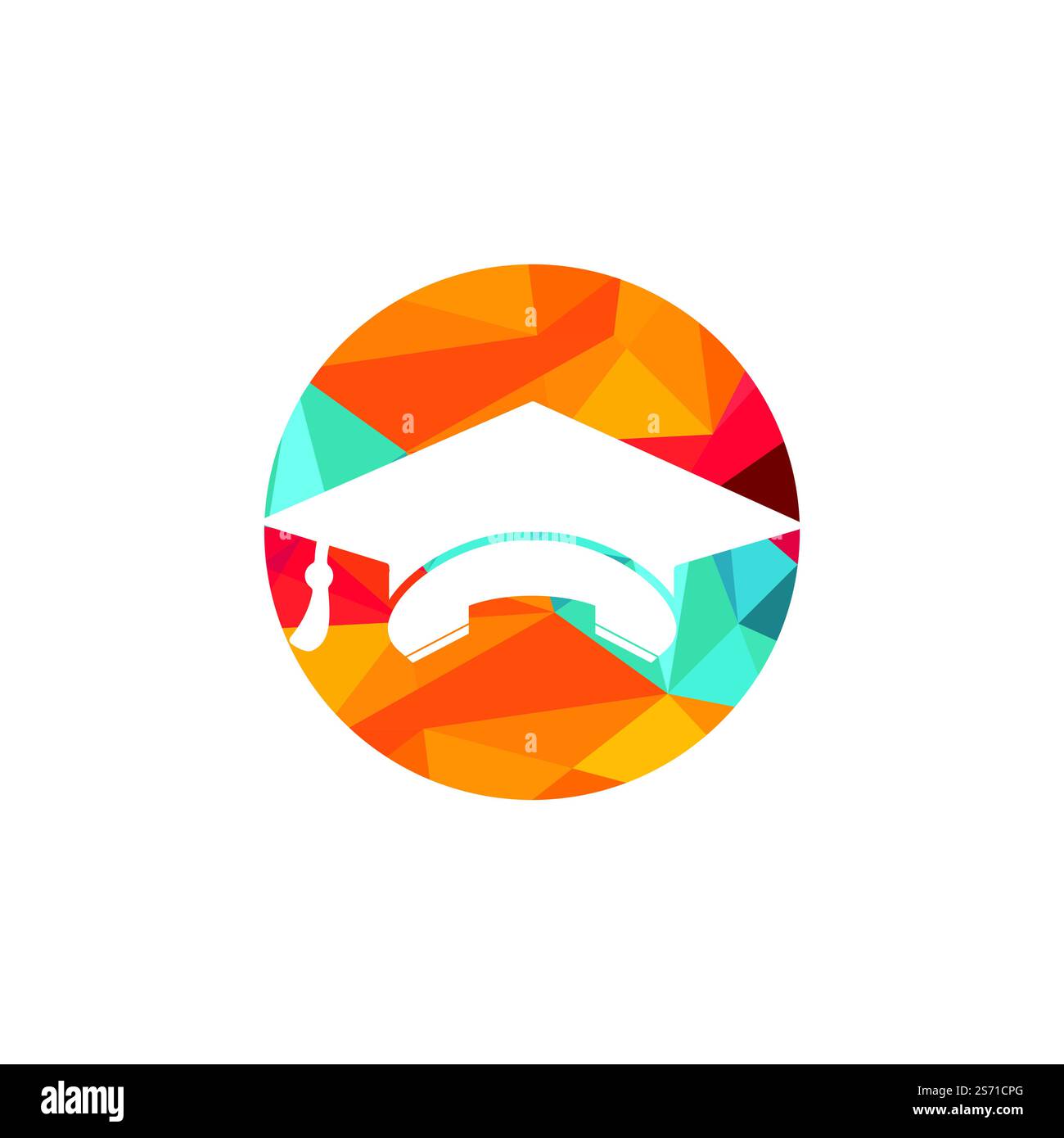 Education Call vector logo design template. Graduation cap and handset ...