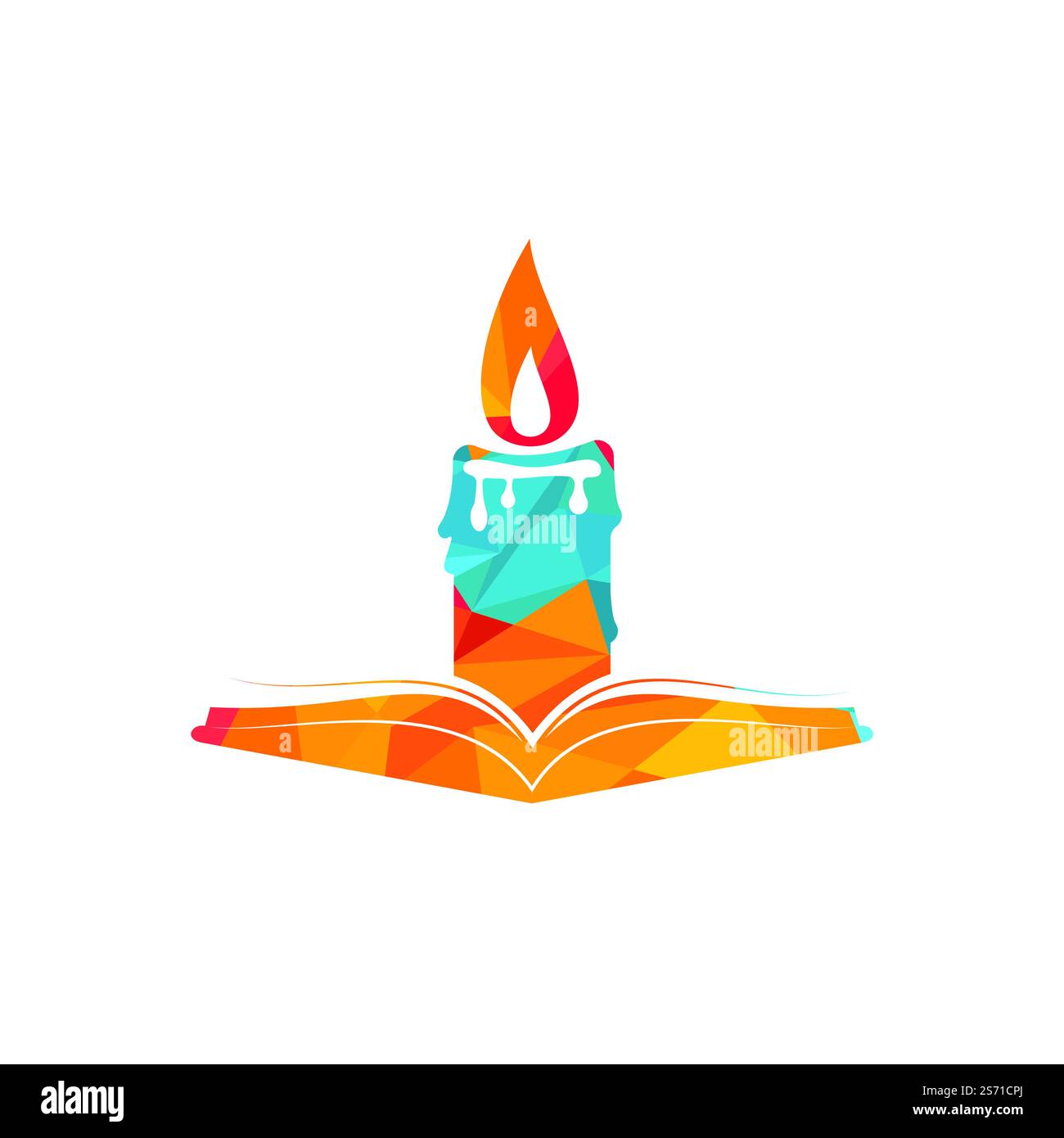 Book light vector logo design. Book and Candle vector logo design ...