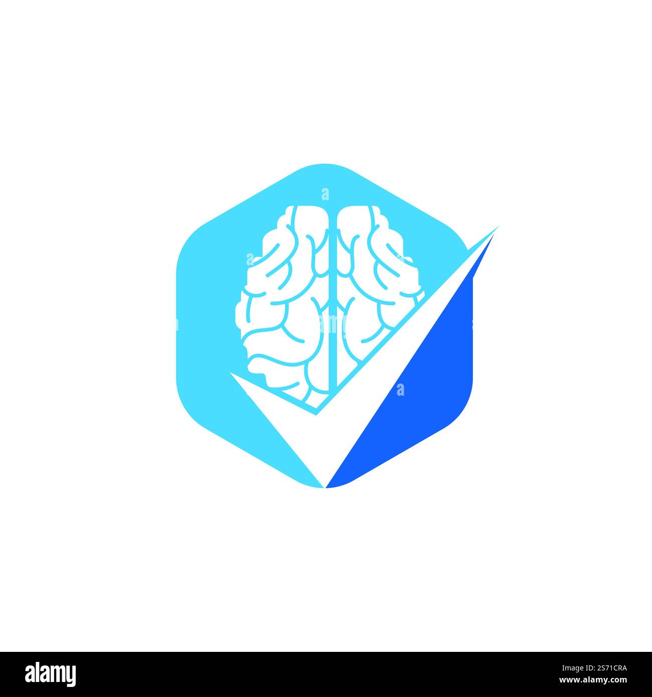 Brain check vector logo design. Brain and tick icon logo Stock Vector ...