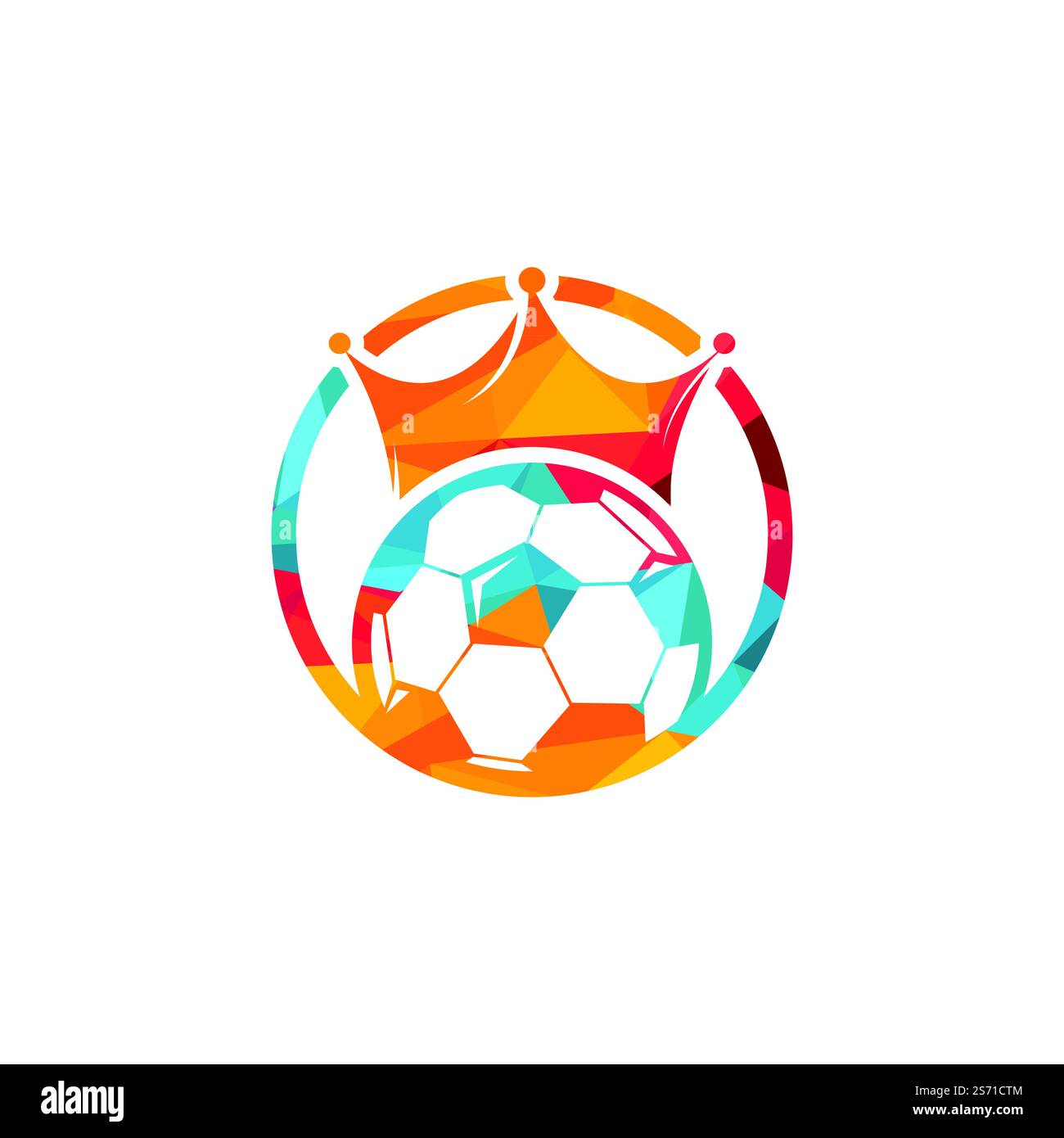 Soccer king vector logo design. Football and crown icon design Stock ...