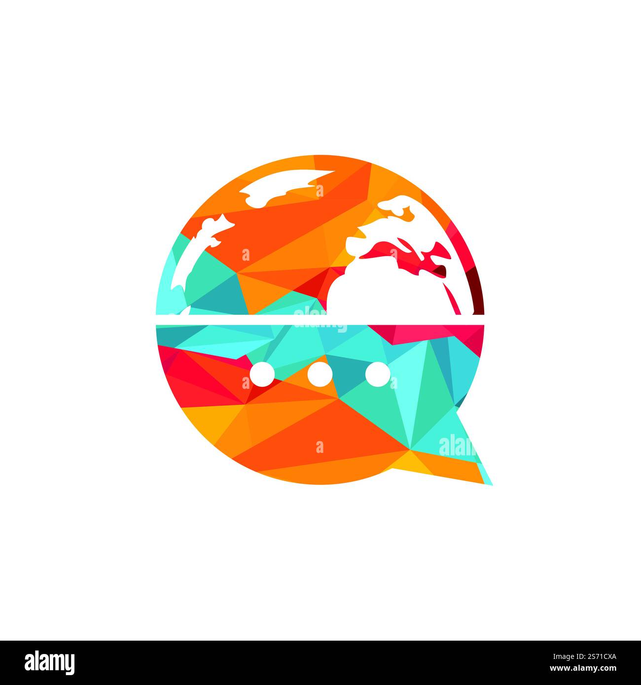 World chat vector logo design. Globe logo with bubble talk icon Stock ...
