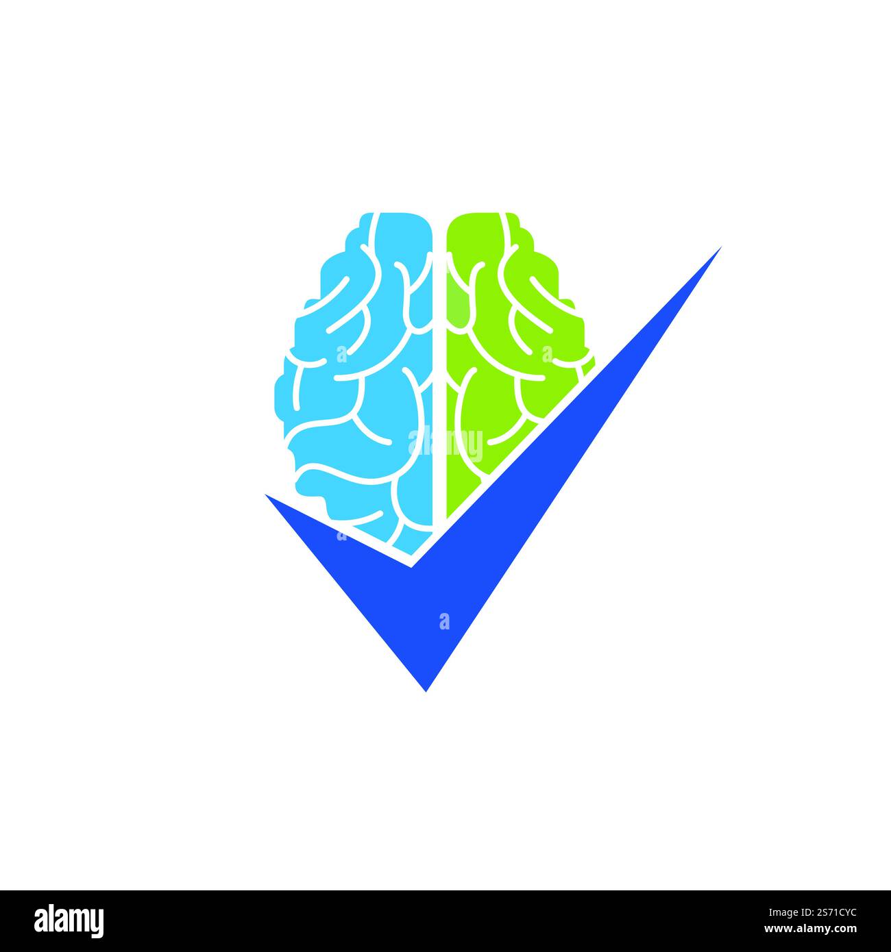 Brain check vector logo design. Brain and tick icon logo Stock Vector ...