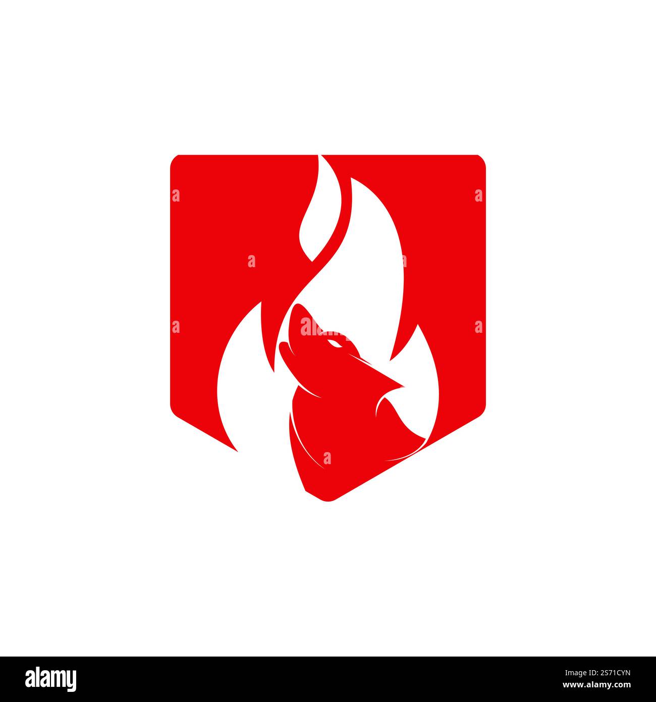 Wolf fire vector logo design template Stock Vector Image & Art - Alamy