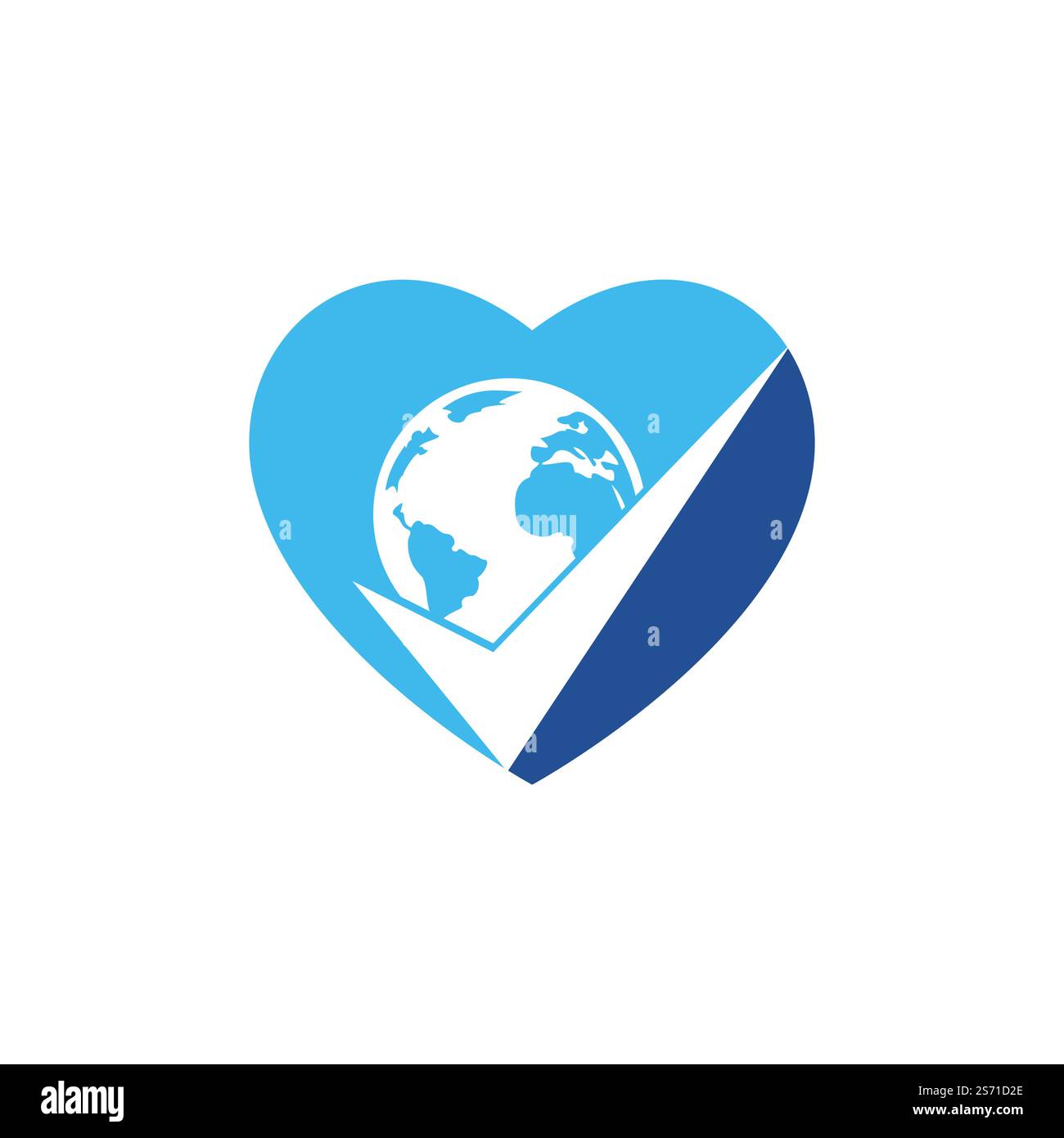 Globe check vector logo design. Tick mark and globe icon design Stock ...