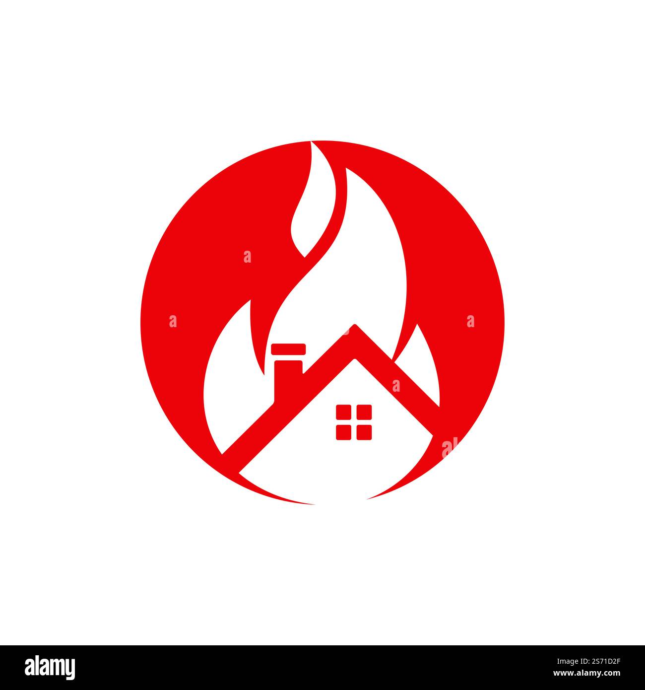 House fire vector logo design template. Preventing fire or fire alarm ...