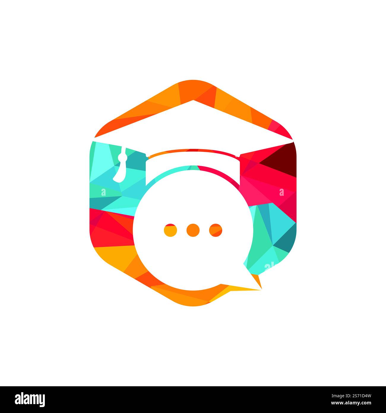 Student chat vector logo template. Chat bubble with a graduation cap ...