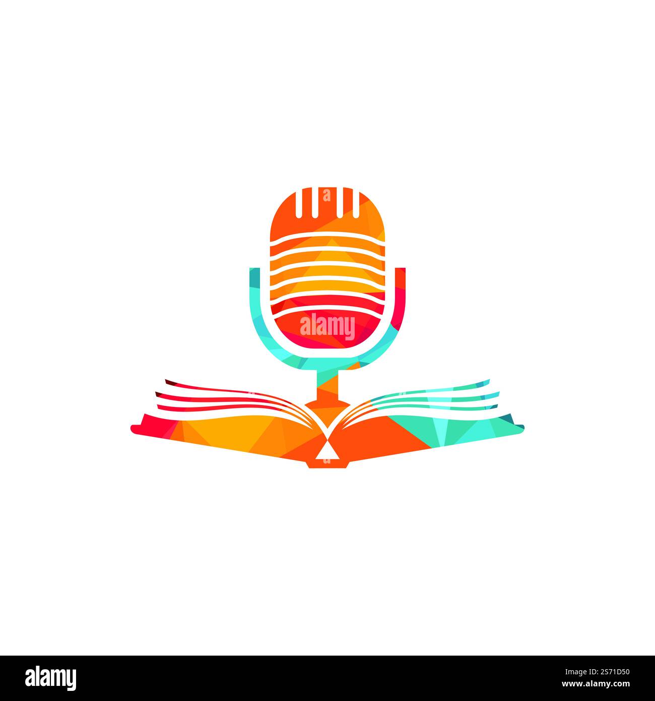 Podcast book vector logo design. Education podcast logo concept Stock ...