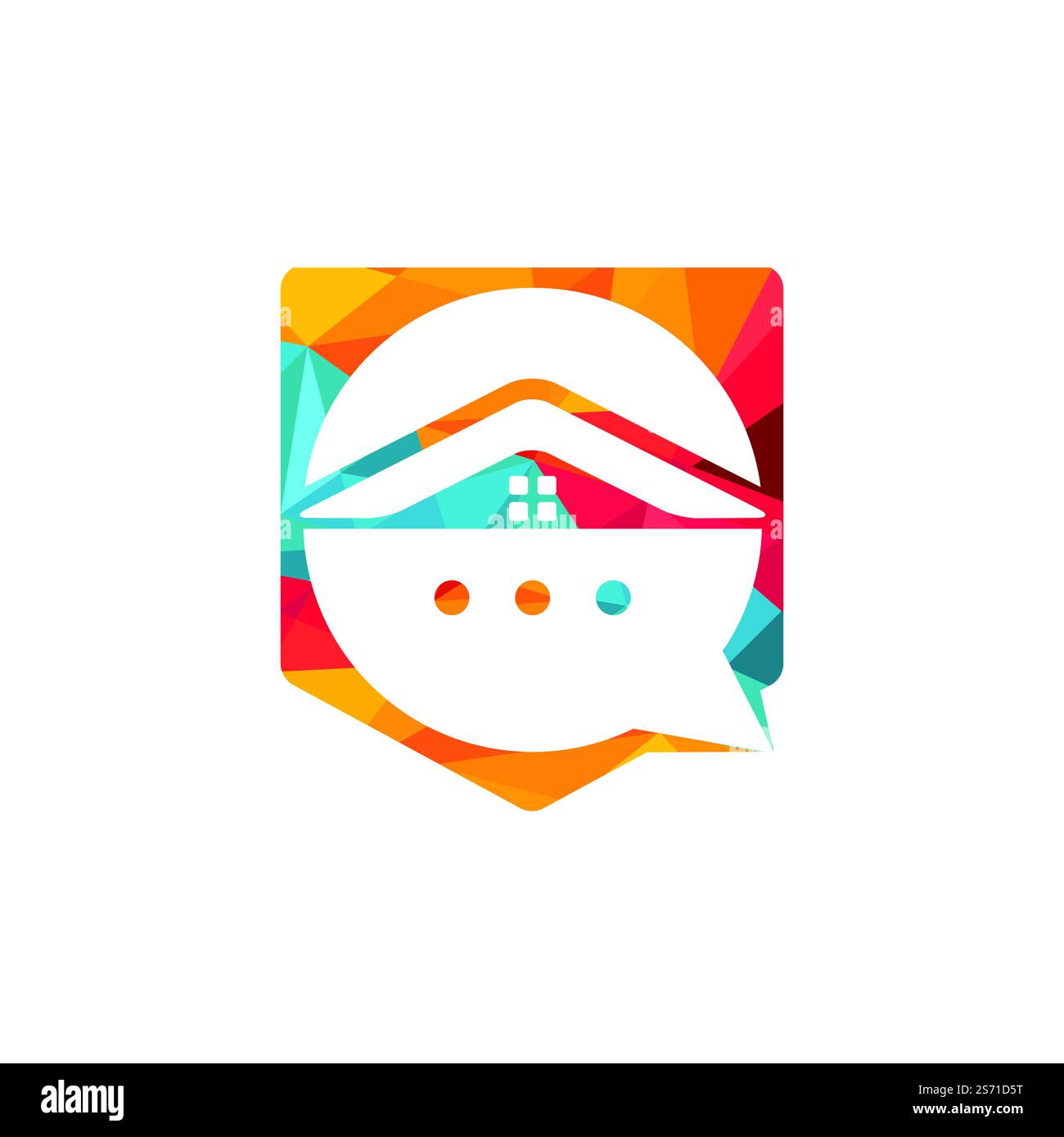 Chat home vector logo design. Online chat house vector logo design ...