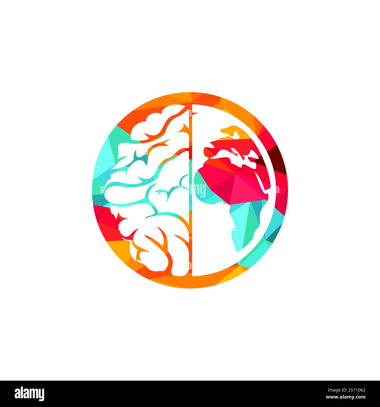 World brain vector logo template. Smart world logo symbol design Stock ...