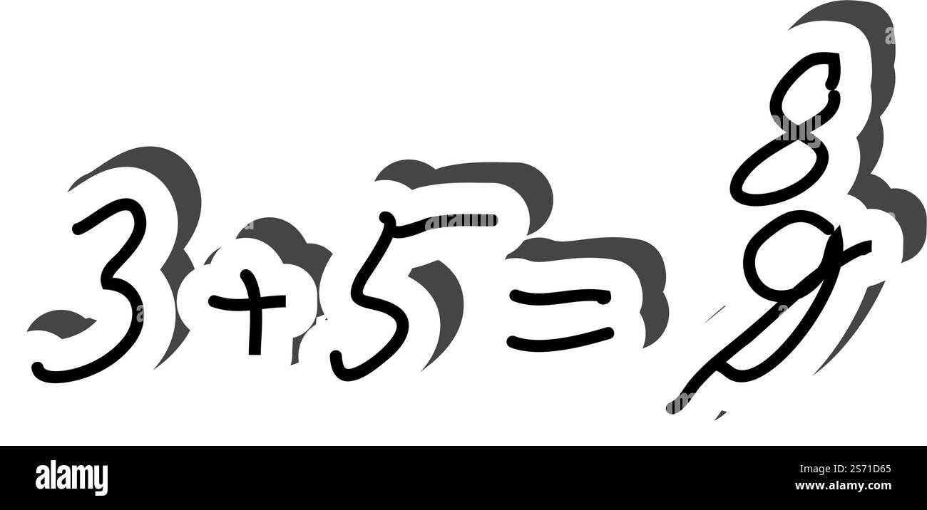 Formula sticker with shadow on education theme. Back to school. Vector ...