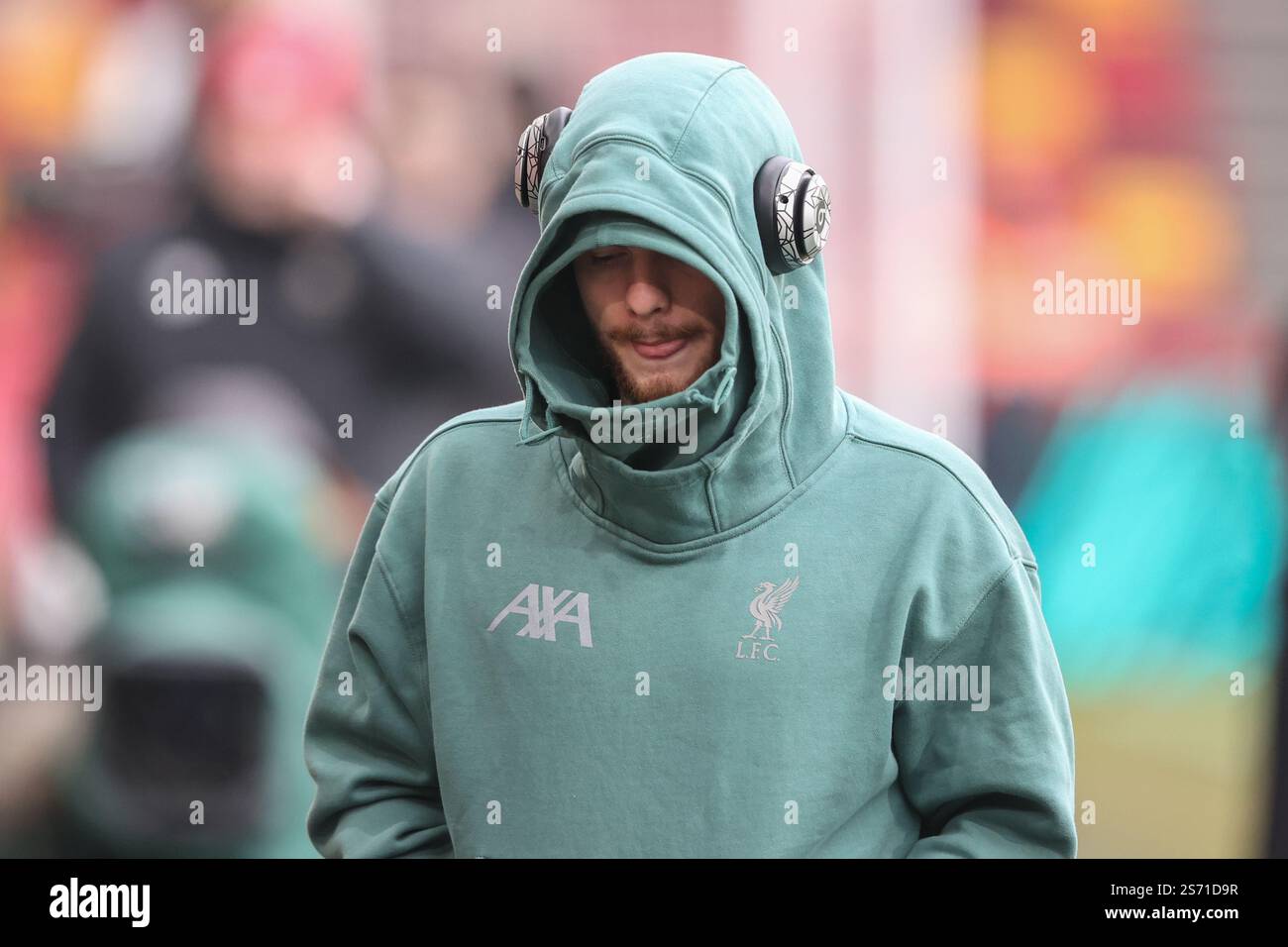 Harvey Elliott of Liverpool arrives during the Premier League match ...
