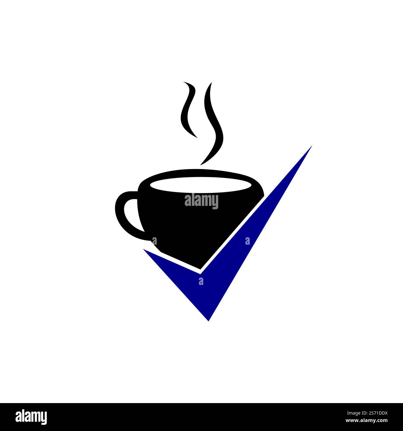 Coffee Check vector logo design. Coffee cup with a check mark Stock ...