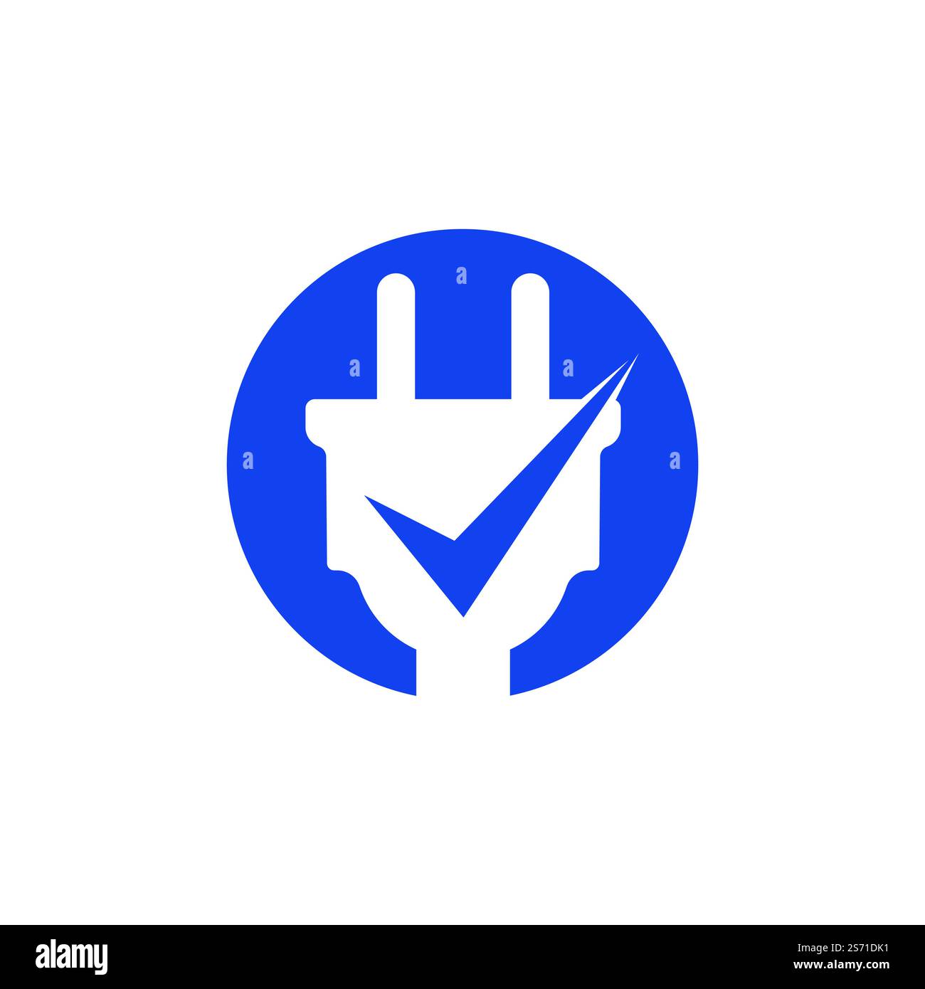 Electric plug and check mark vector logo design Stock Vector Image ...