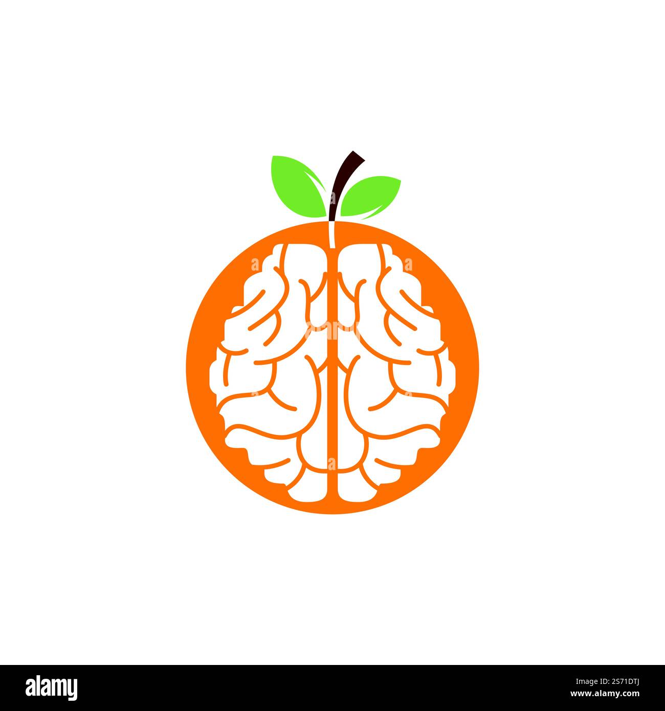 Orange brain vector logo design. Logo of a fruit style brain Stock ...