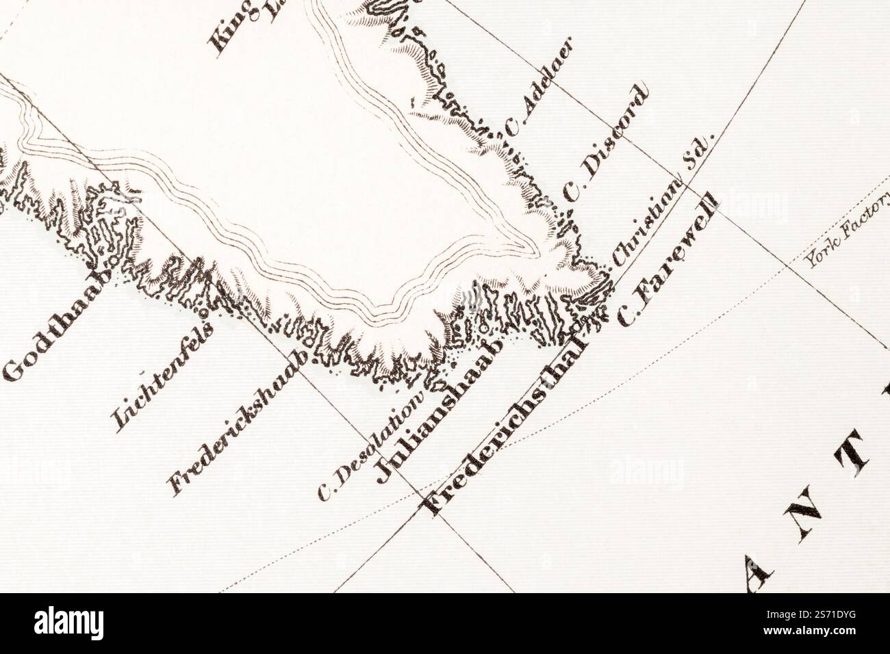 Old Atlas Greenland map [1913] of the polar area around which has ...