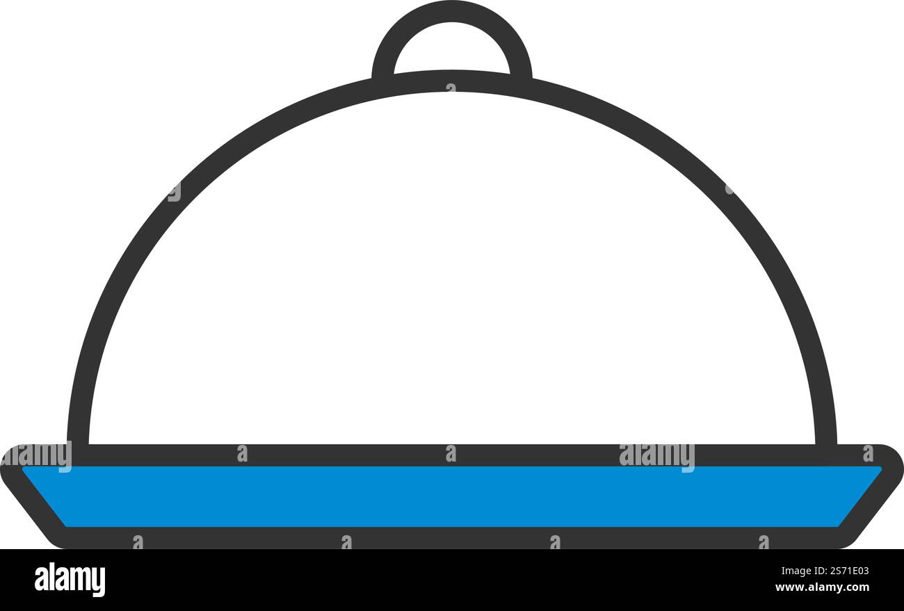 Icon Of Restaurant Cloche. Editable Bold Outline With Color Fill Design ...