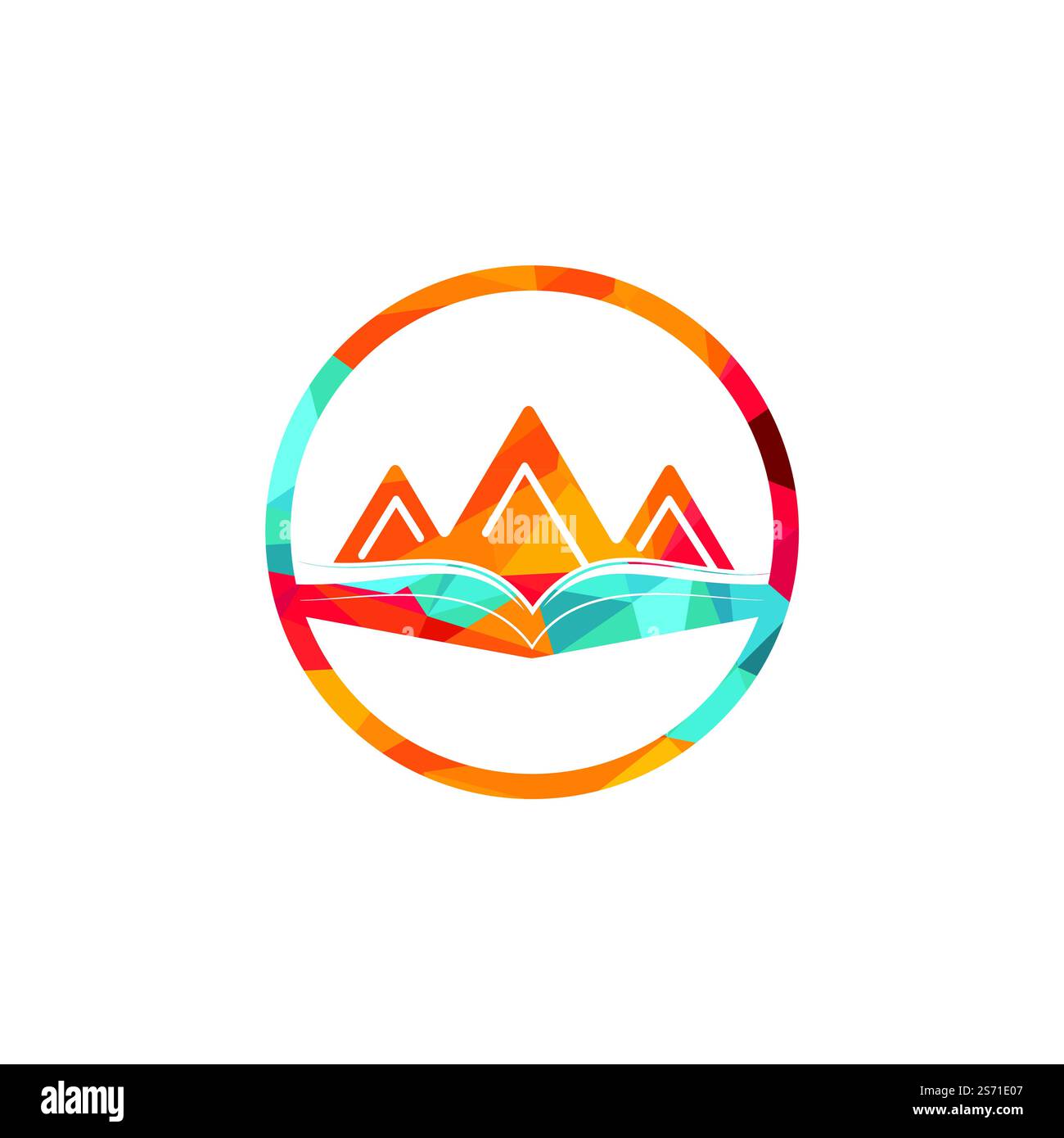 Mountain book vector logo design. Nature and bookstore symbol or icon ...