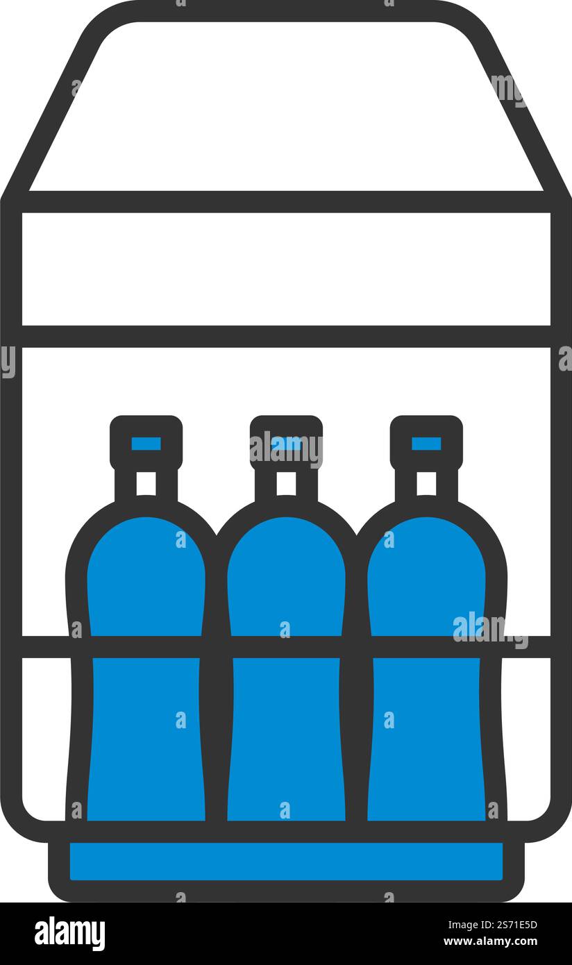 Icon Of Football Field Bottle Container. Editable Bold Outline With ...