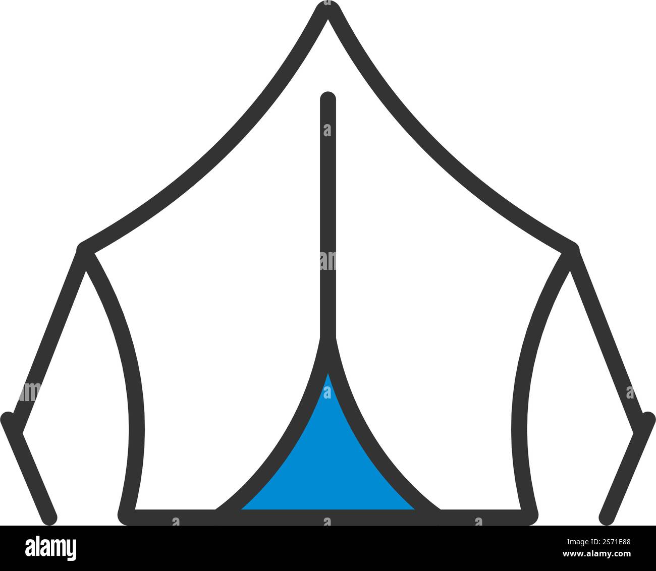 Icon Of Touristic Tent. Editable Bold Outline With Color Fill Design ...