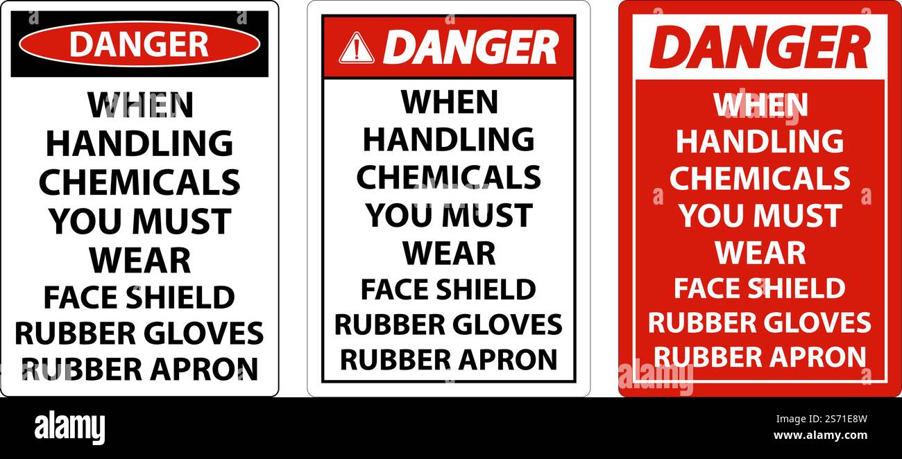 Danger Handling Chemicals Sign On White Background Stock Vector Image ...