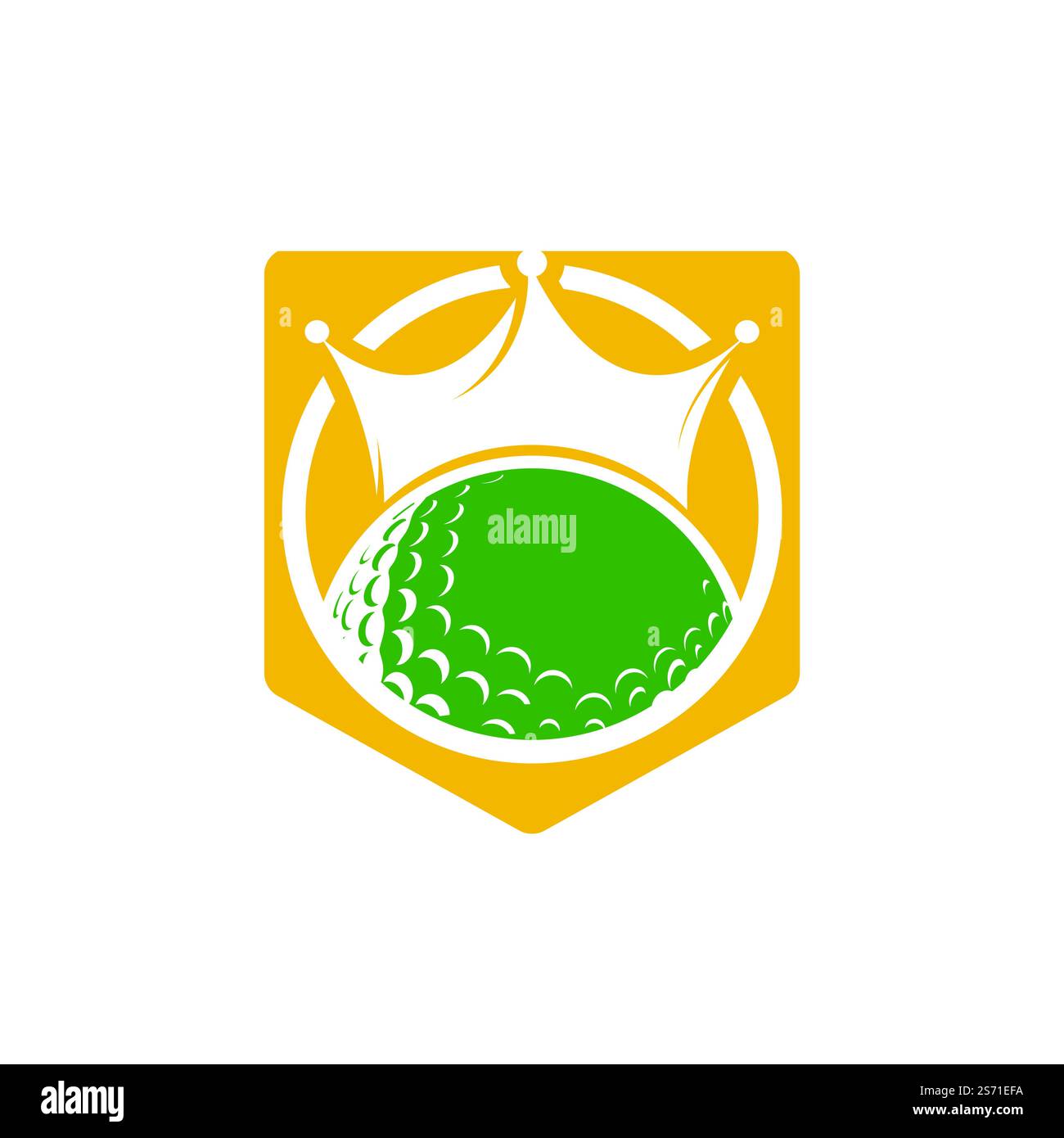 King golf vector logo design. Golf ball with crown vector icon Stock ...