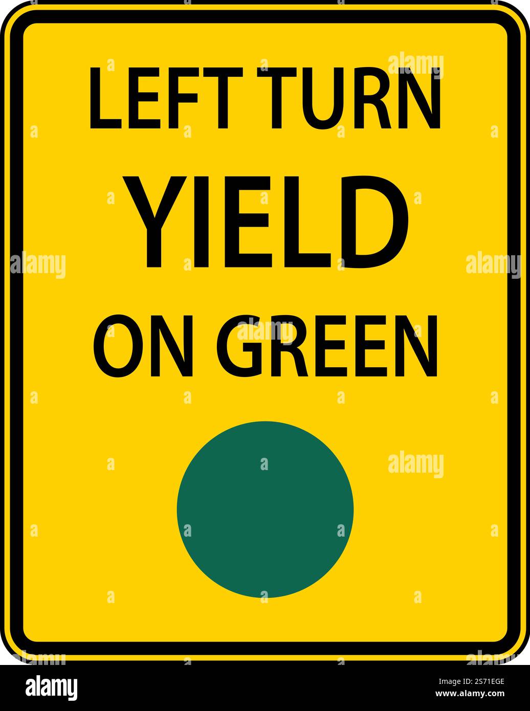 Symbol Left Turn Yield On Green Sign Stock Vector Image & Art - Alamy