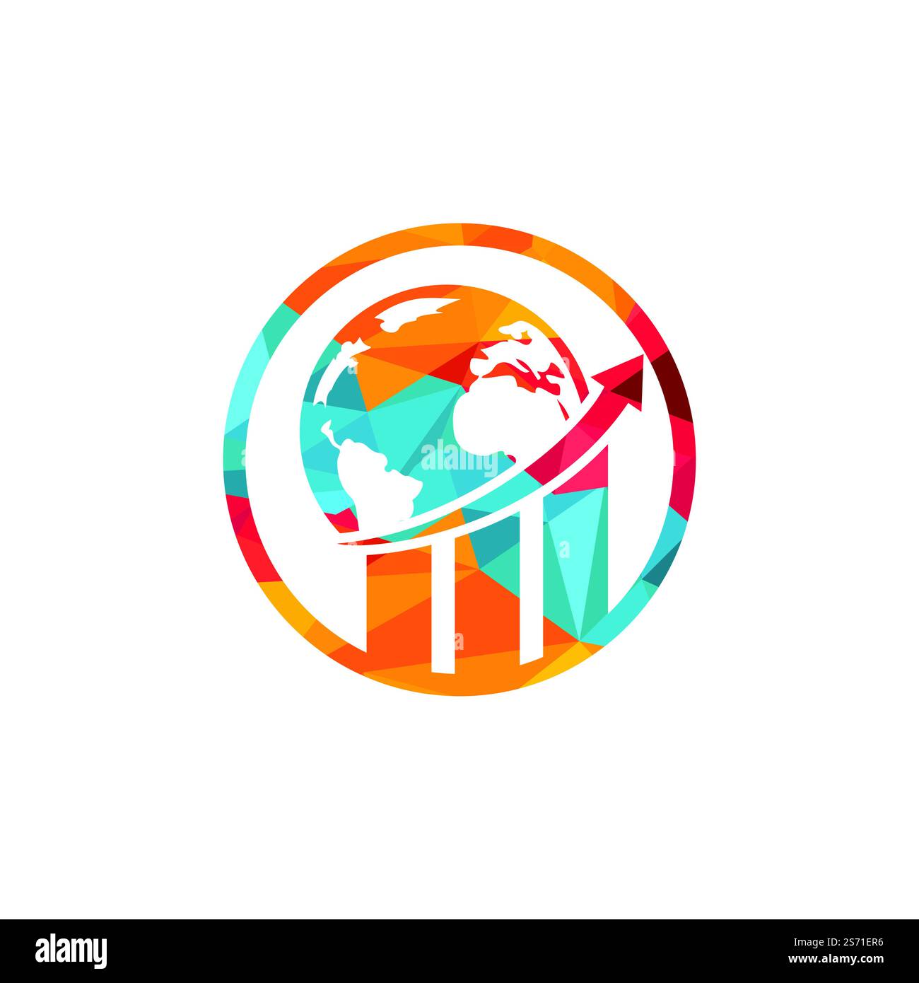 World Stats vector logo design template. World finance logo design ...