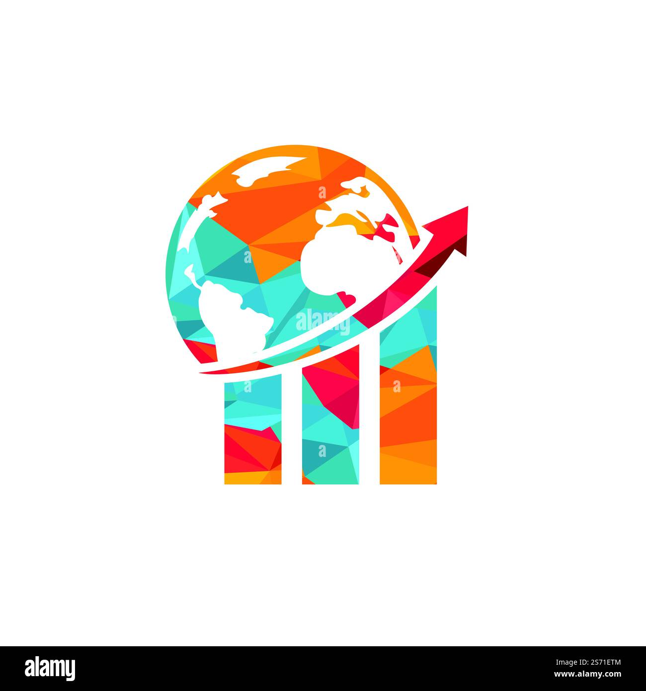 World Stats vector logo design template. World finance logo design ...