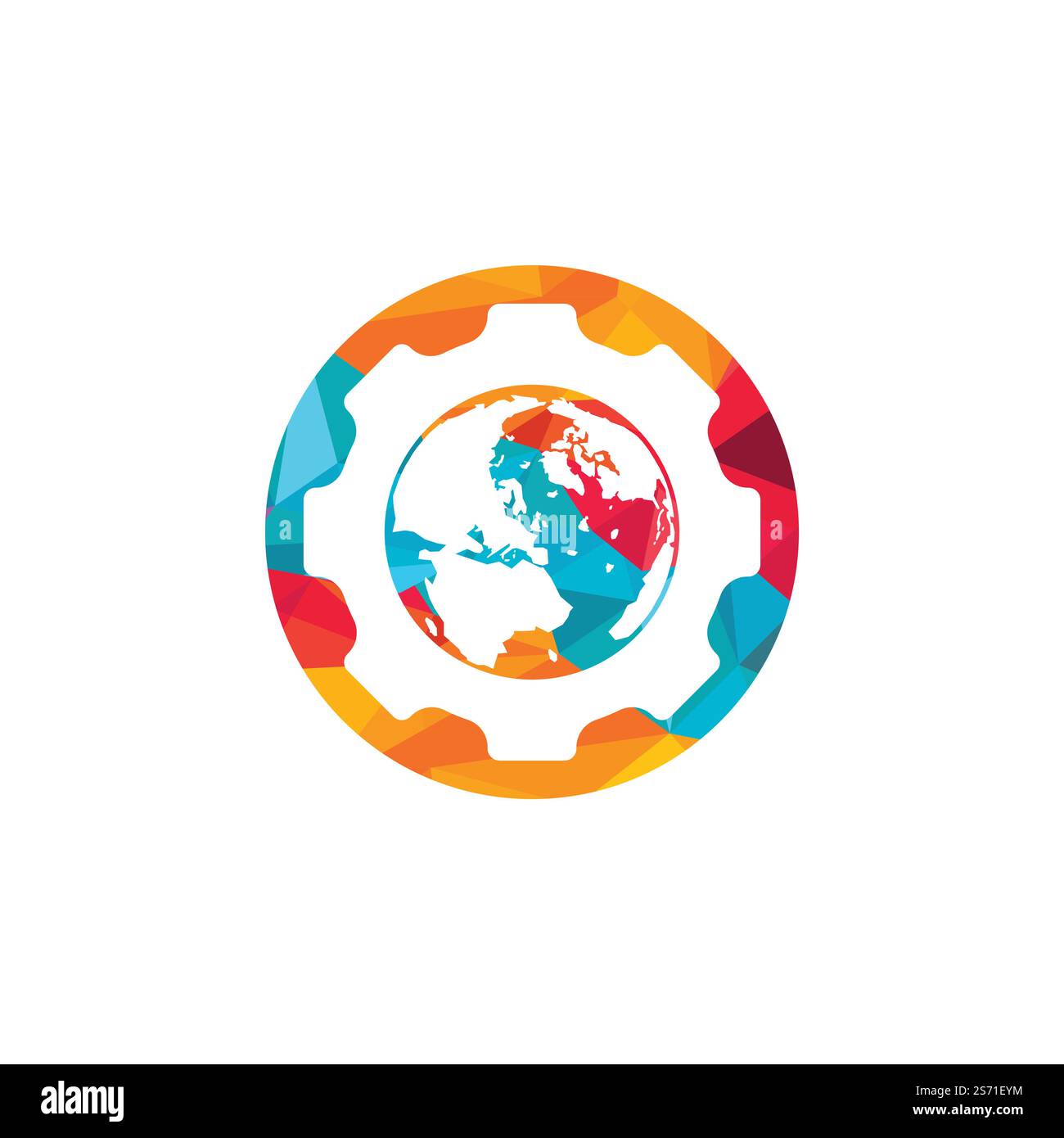 Gear global vector logo design. Gear planet icon logo design element ...