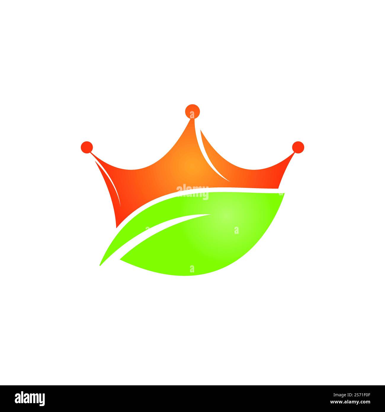 Leaf crown vector logo design. Green leaf crown therapy company logo ...