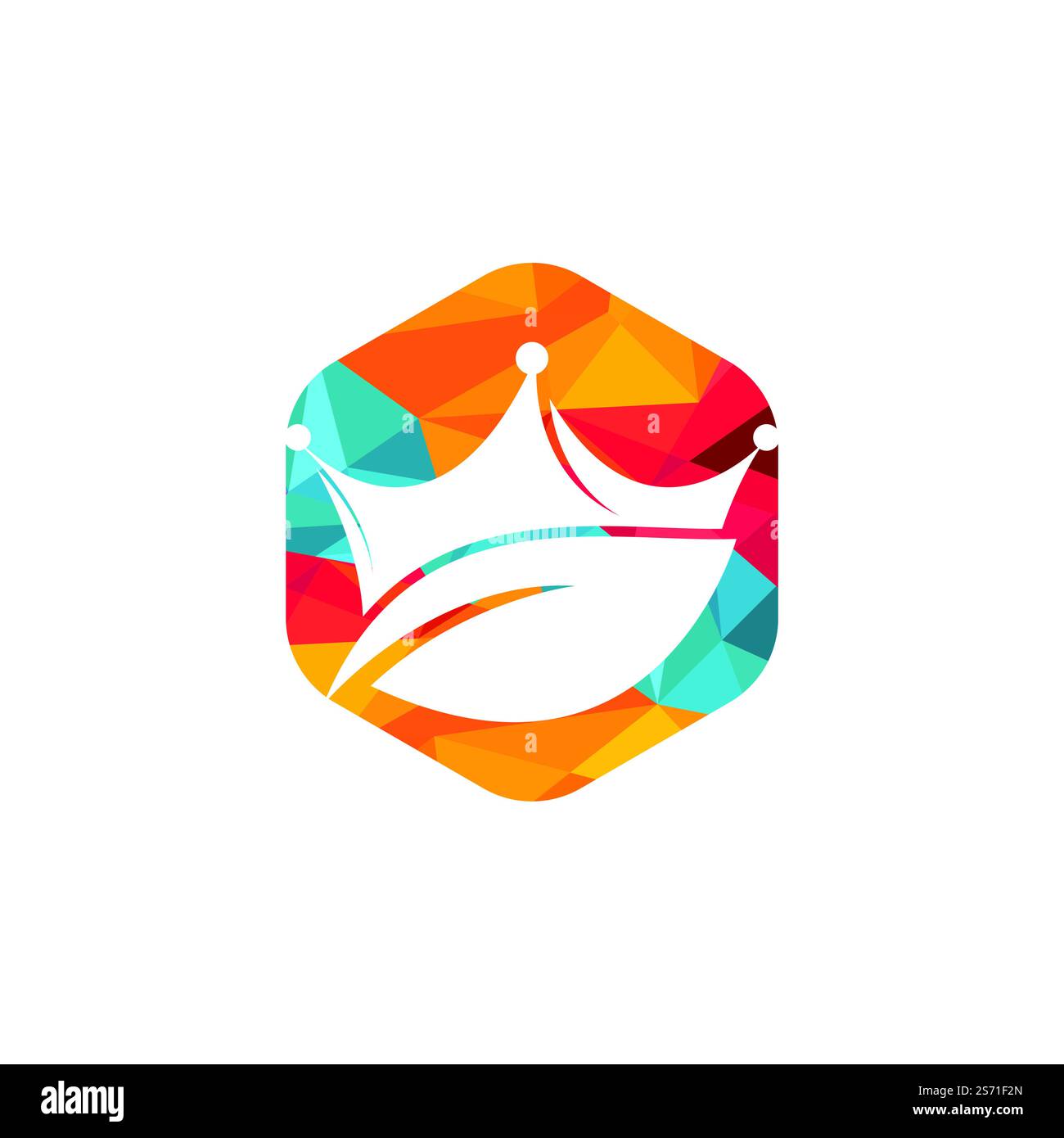 Leaf crown vector logo design. Green leaf crown therapy company logo ...