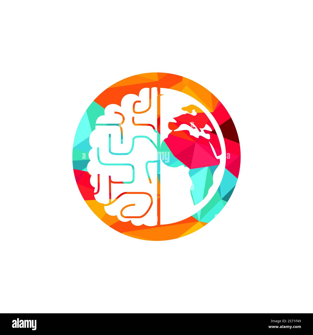 World brain vector logo template. Smart world logo symbol design Stock ...