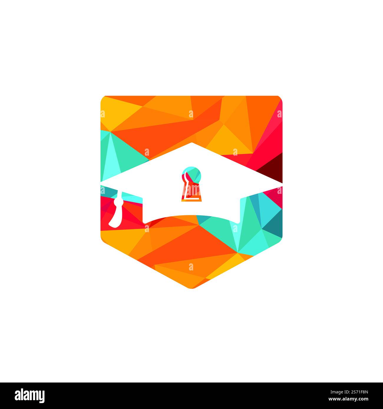 Education security logo design concept. Illustration of a key padlock ...