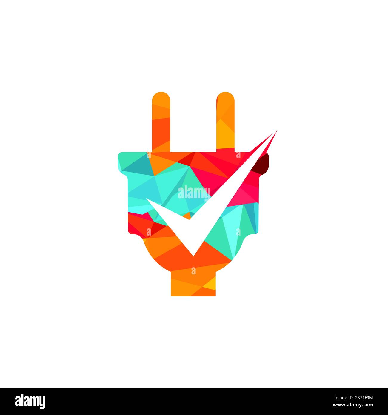 Electric plug and check mark vector logo design Stock Vector Image ...