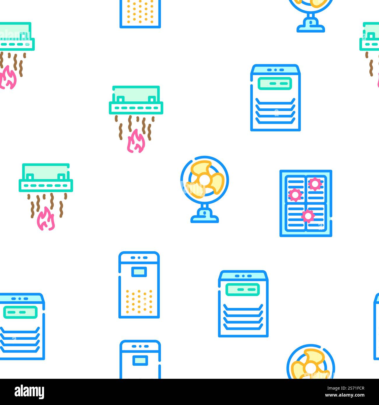 air clean flow freash wind filter vector seamless pattern thin line ...