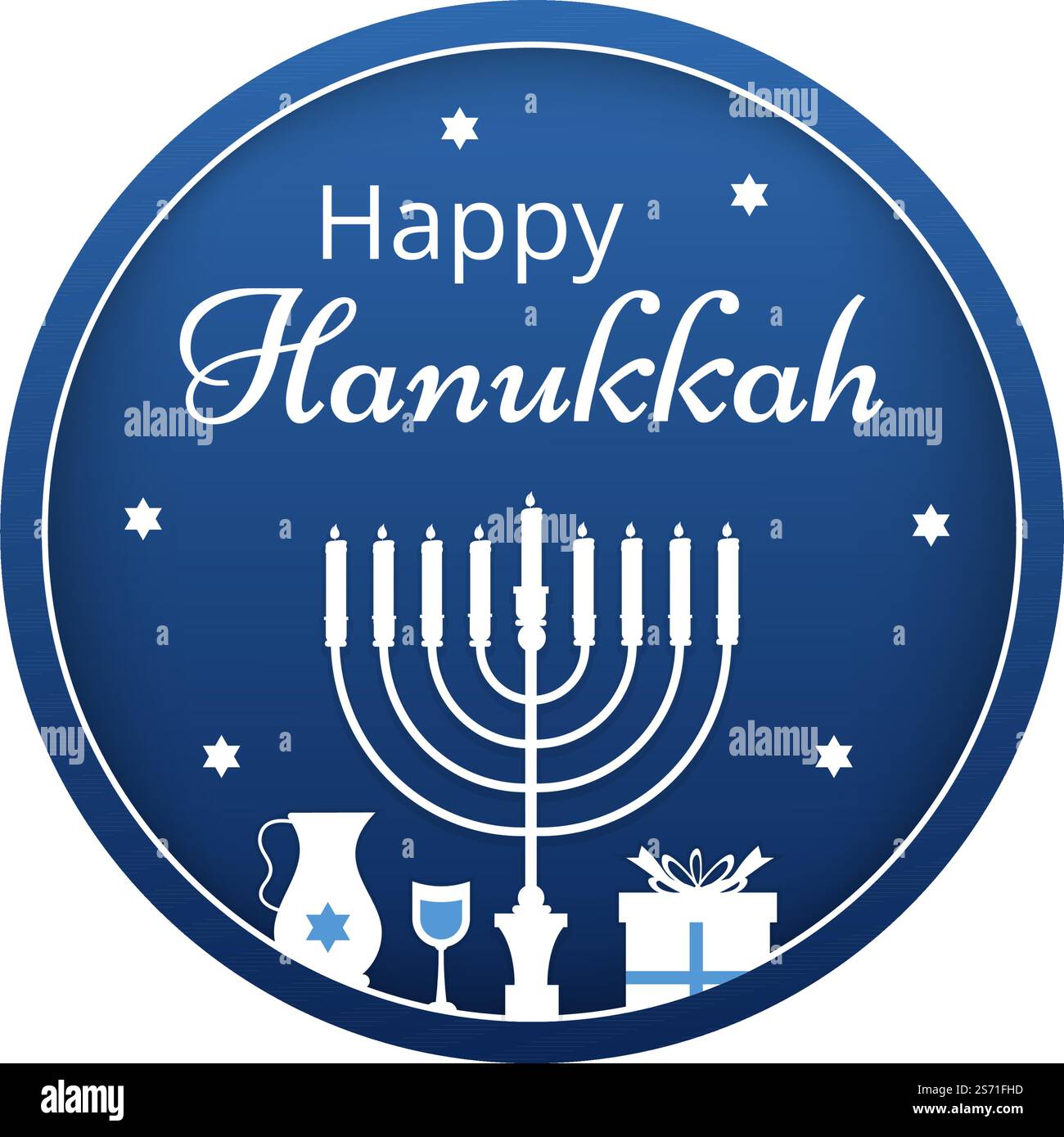 Happy Hanukkah Jewish holiday Template Hand Drawn Cartoon Flat ...