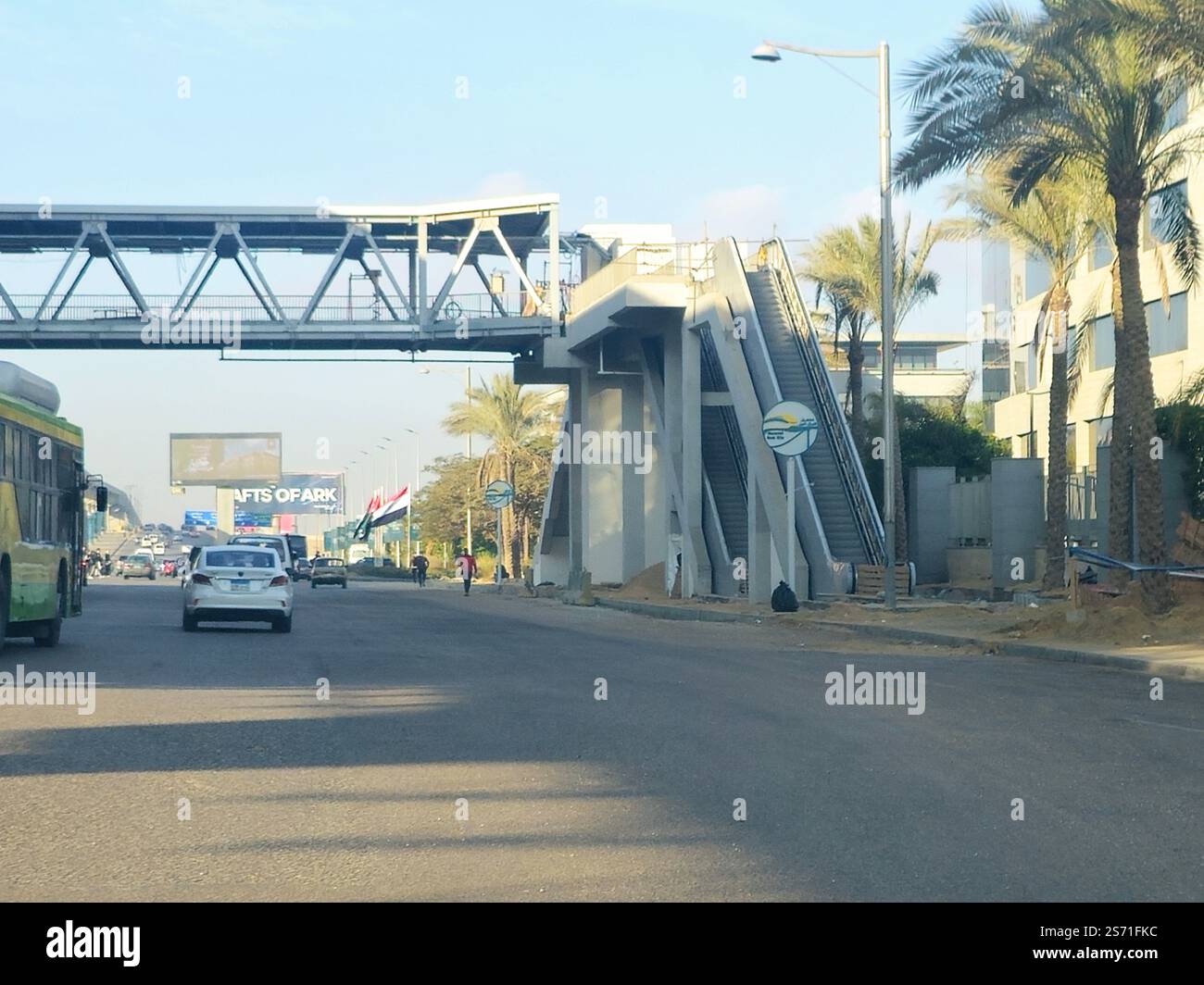 Cairo, Egypt, December 18 2024: East Nile Cairo monorail station sign ...