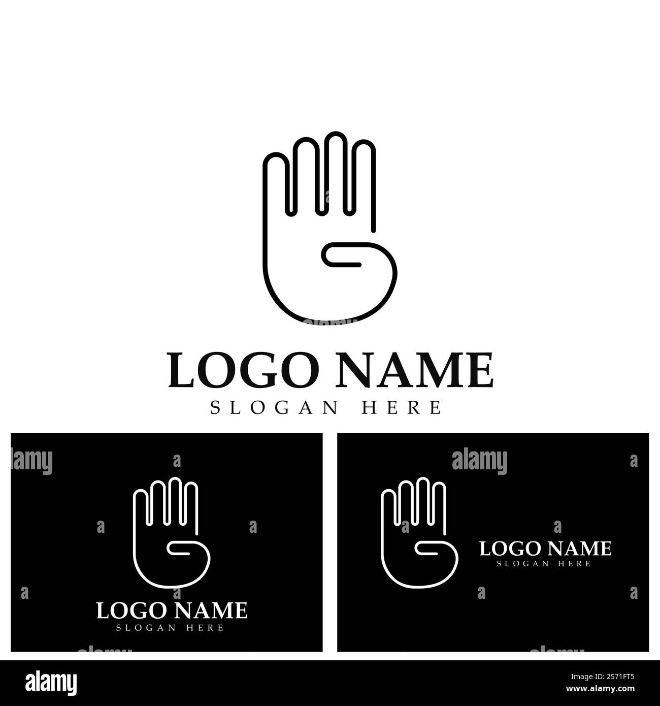 four finger hand gesture logo vector icon Stock Vector Image & Art - Alamy