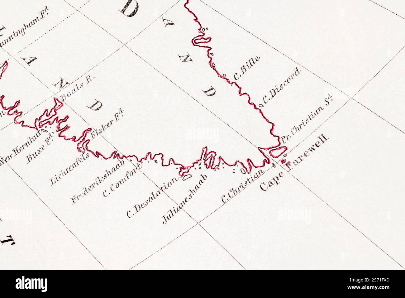Old Atlas Greenland map [1873] of the polar region around which has ...