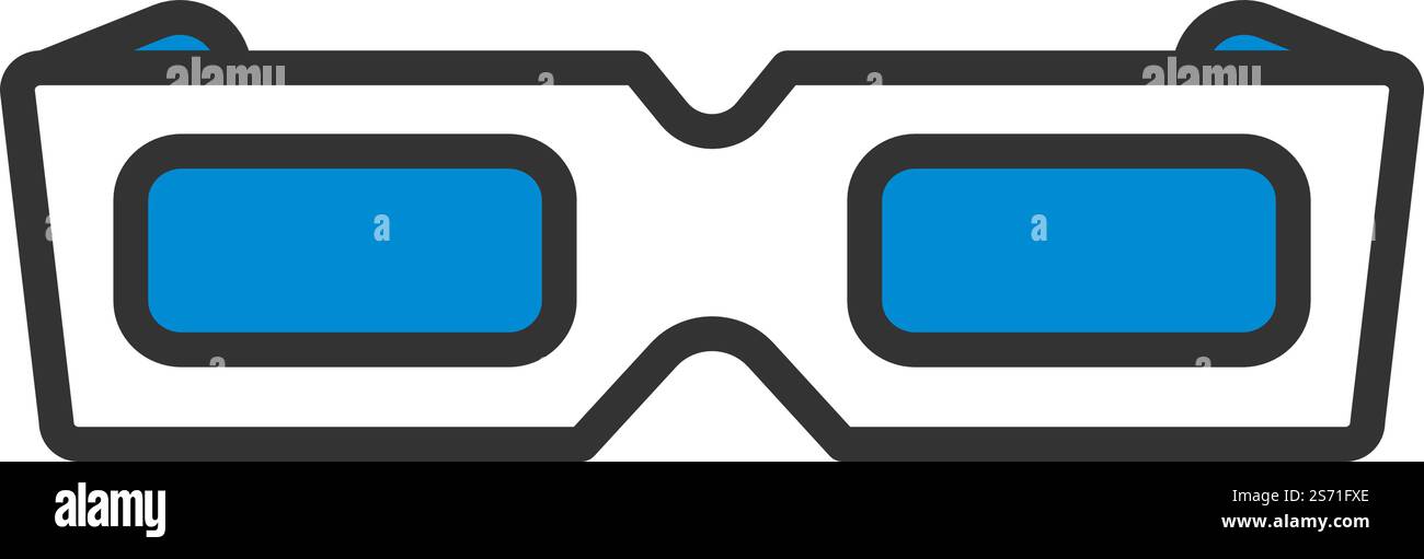 3d Goggle Icon. Editable Bold Outline With Color Fill Design. Vector ...