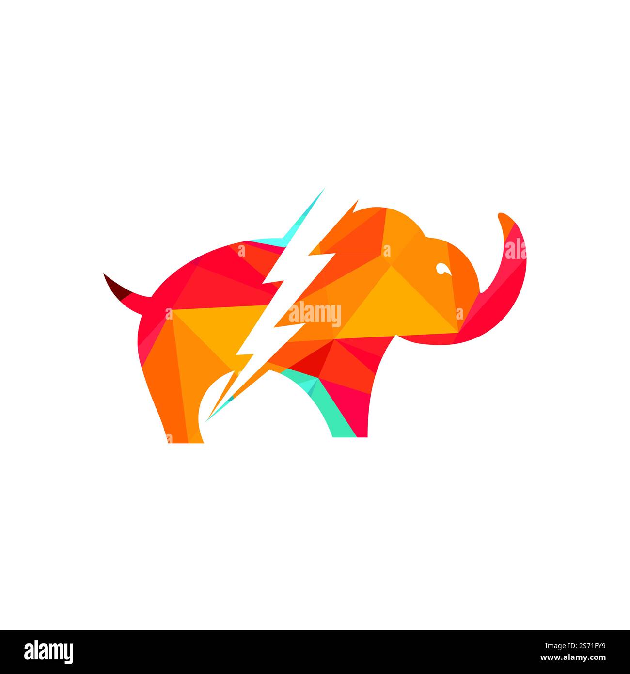 Elephant thunder vector logo design. Power elephant logo concept Stock ...