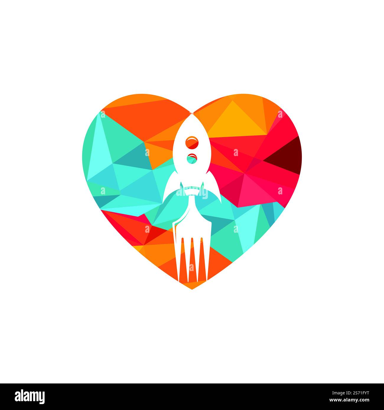 Rocket food with heart icon logo design illustration. Fast food ...