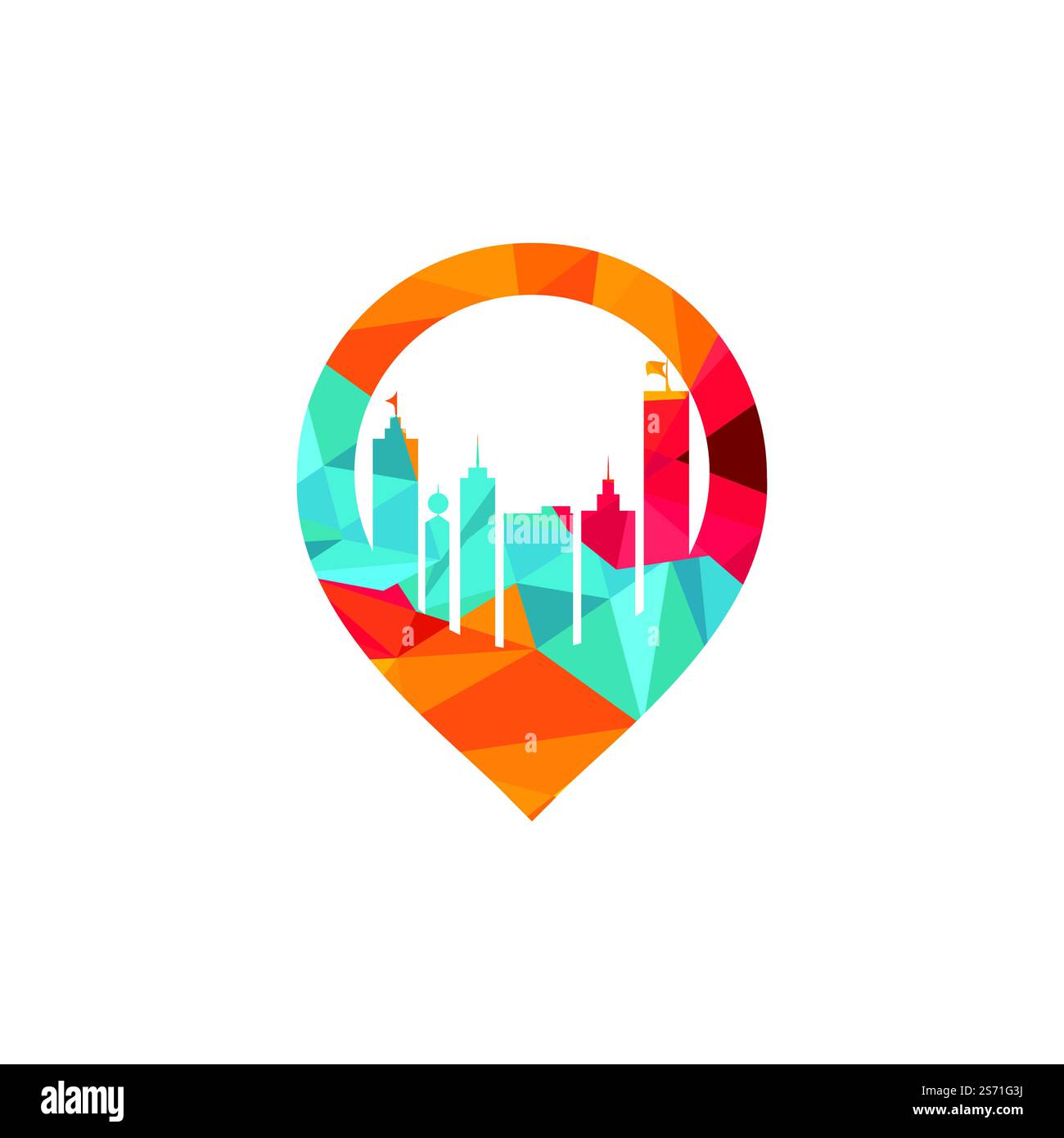 Building pin vector logo design. City located vector logo concept Stock ...