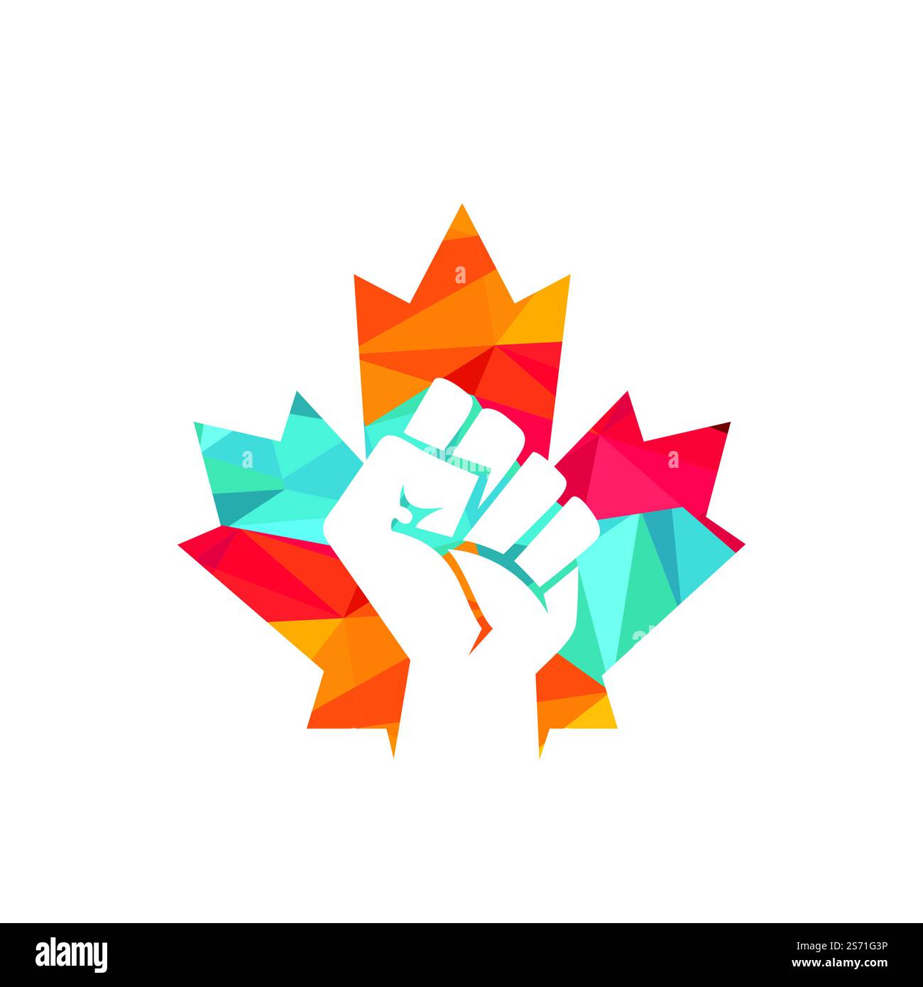 Canada revolution vector logo concept. Maple leaf and fist icon design ...