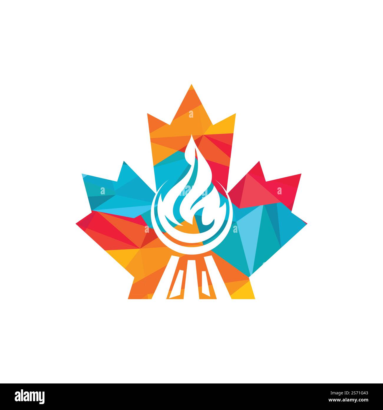 Canada barbecue grill food logo design. Maple leaf and fire icon logo ...