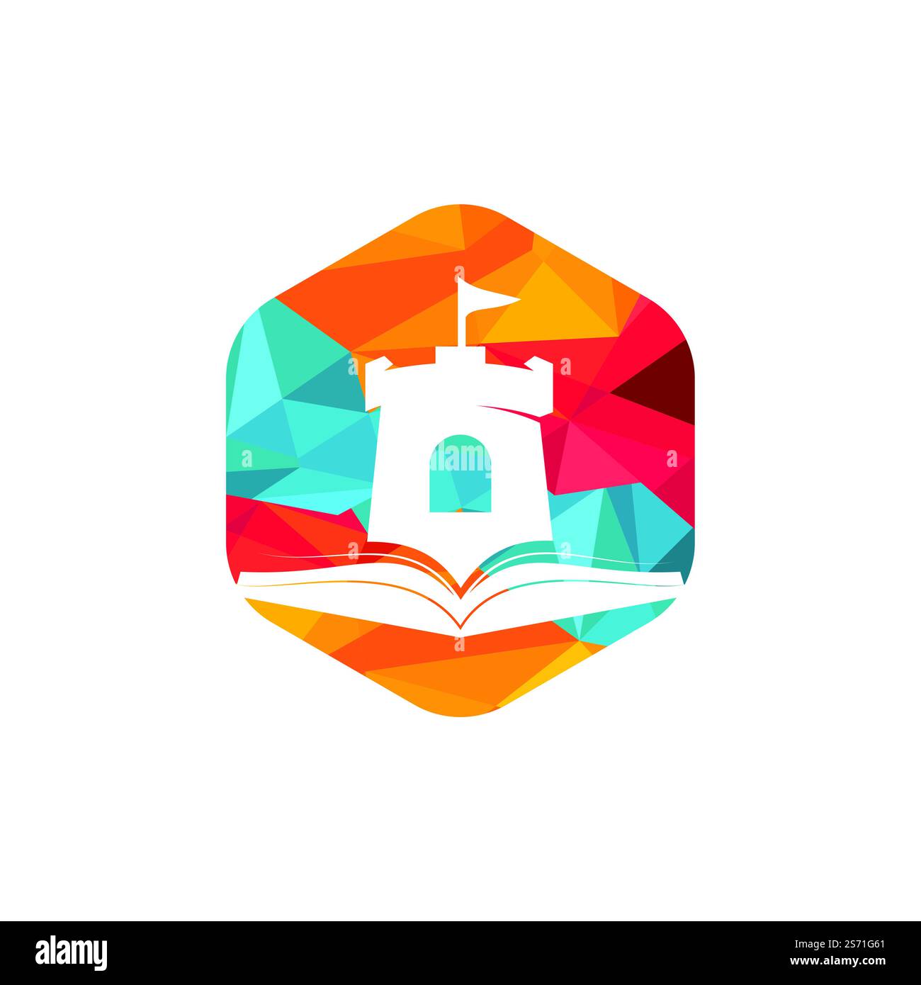 Castle book vector logo design. Unique bookstore, library and fortress ...