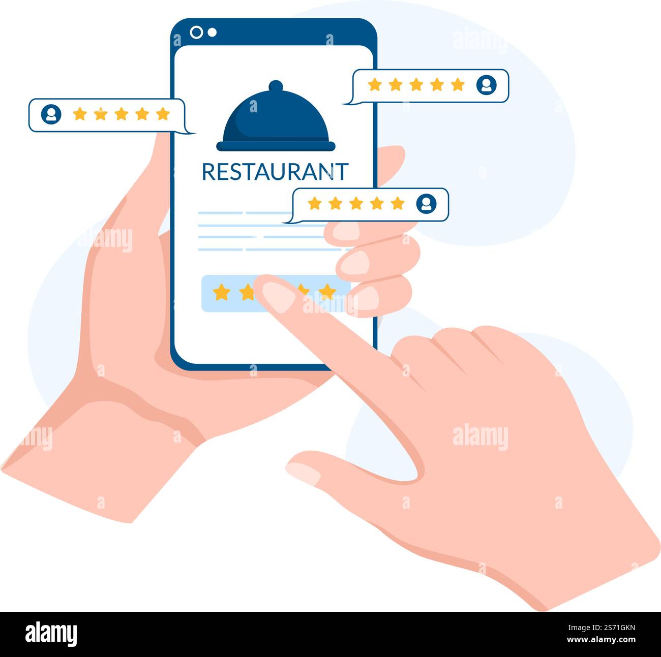Restaurant Rating Review Template Hand Drawn Cartoon Flat Illustration ...