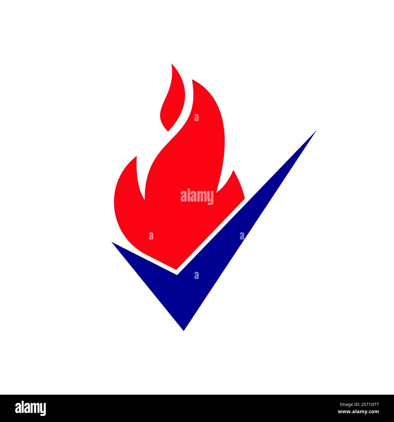 Fire check vector logo design template. Fire and checkmark icon design ...