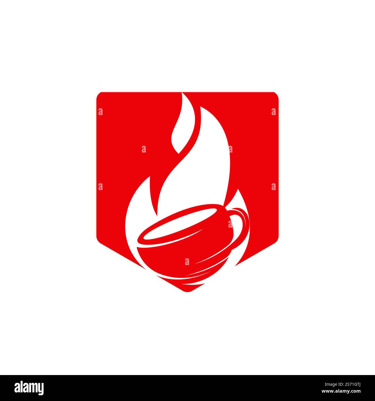 Fire flame hot roasted coffee logo design. Hot coffee shop logo with ...