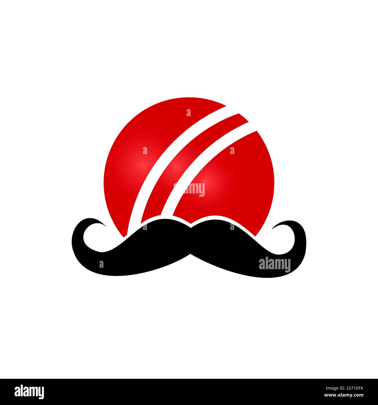 Strong cricket vector logo design. Moustache and cricket ball vector ...